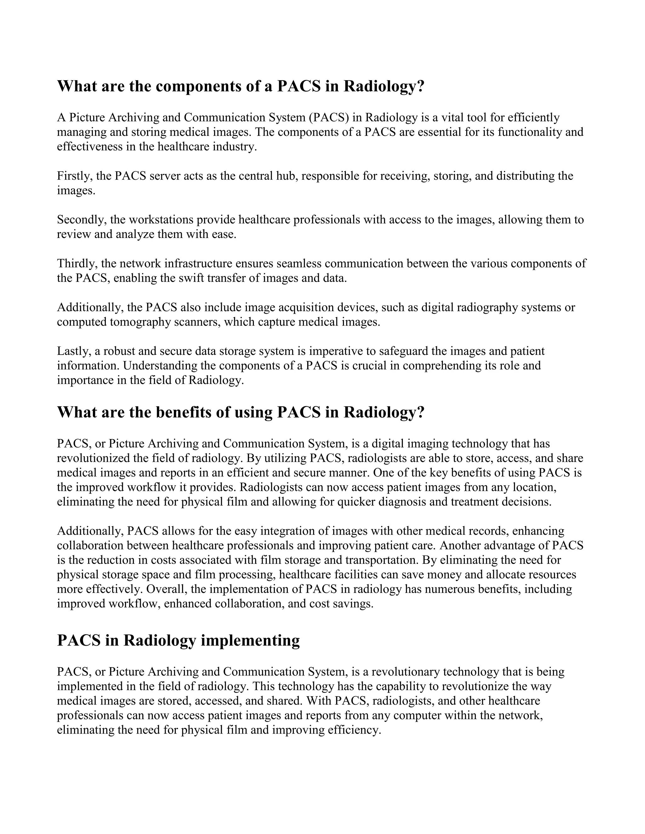 Unlocking Efficiency How PACS in Radiology Are Saving Time and ...