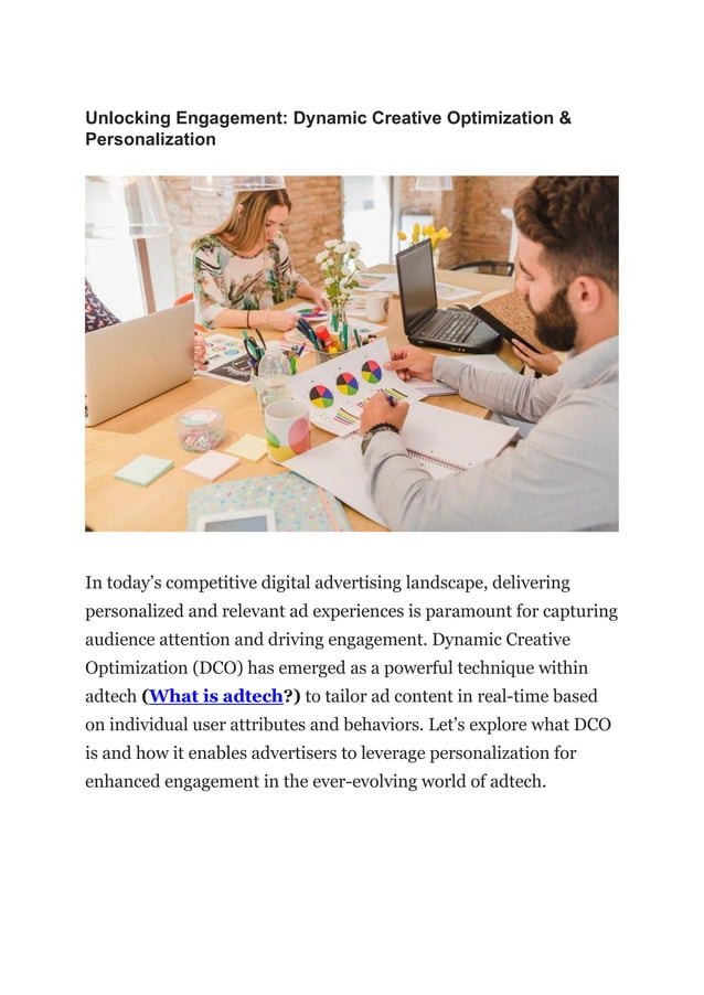 Unlocking Engagement: Dynamic Creative Optimization & Personalization | PDF