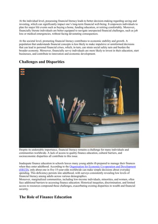 Unlocking Financial Literacy: The Imperative of Finance Education | PDF