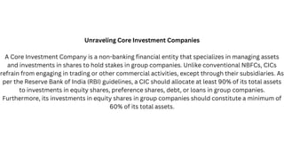 Unlocking Investment Potential A Deep Dive into Core Investment ...