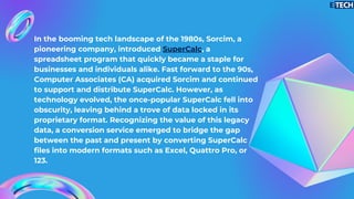 SuperCalc Conversion: Unlocking Legacy Data for Modern Platforms | PPT
