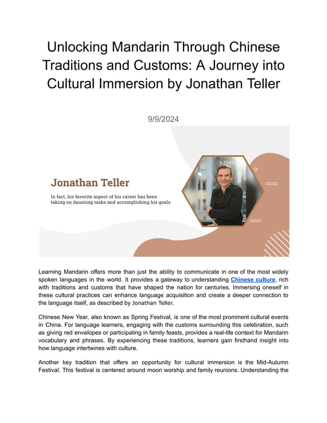 Unlocking Mandarin Through Chinese Traditions and Customs_ A Journey into Cultural Immersion by ...