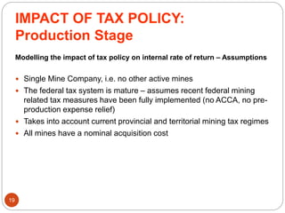 Northern resource development - tax policy and infrastructure | PPT