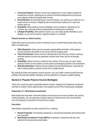Unlocking Passive Income Streams: Strategies for Financial Freedom in ...
