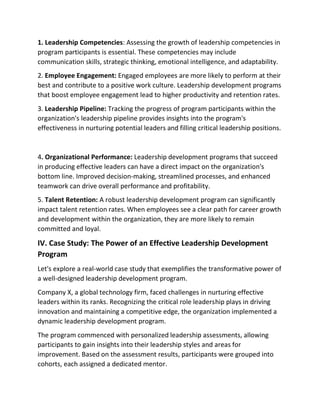 Unlocking Potential- Empowering Leaders through our Dynamic Leadership Development Program | PDF