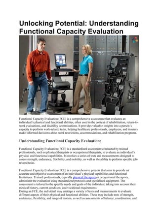 Functional Capacity Evaluation (FCE): Importance, Components, and ...