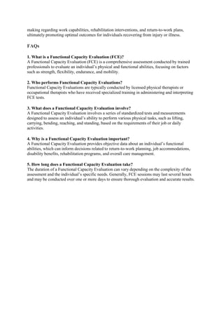 Functional Capacity Evaluation (FCE): Importance, Components, and ...