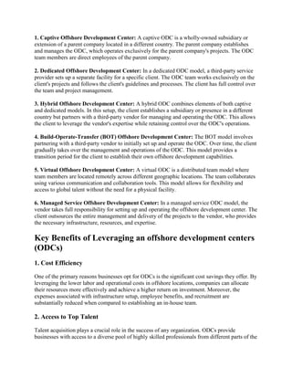 Unlocking Power of Offshore Development Centers (ODCs) for Enhanced ...