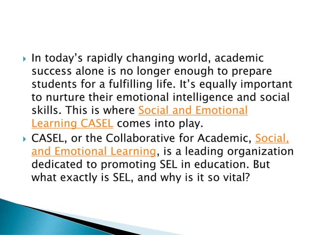 Social and Emotional Learning Casel | PDF