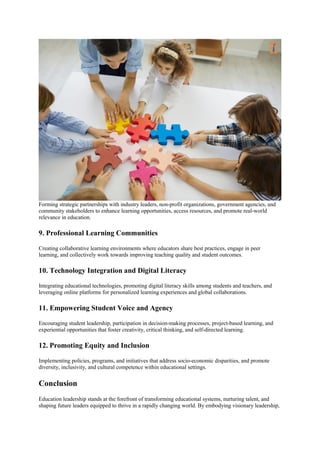 Unlocking Success: The Role of Education Leadership in Shaping Tomorrow ...