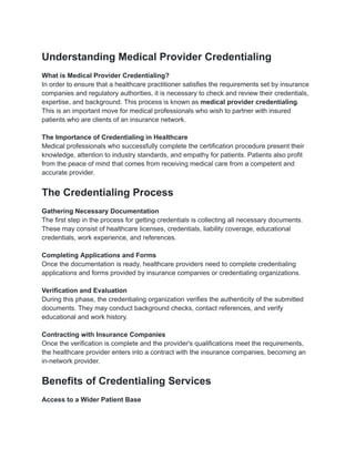 Unlocking Success The Guide to Medical Provider Credentialing and ...