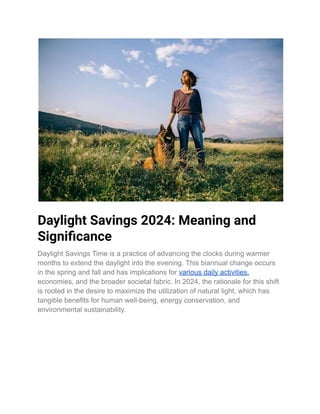 Unlocking the Benefits of Daylight Savings 2024 A Complete Guide | PDF