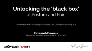 Unlocking the black box posture & pain | PPT