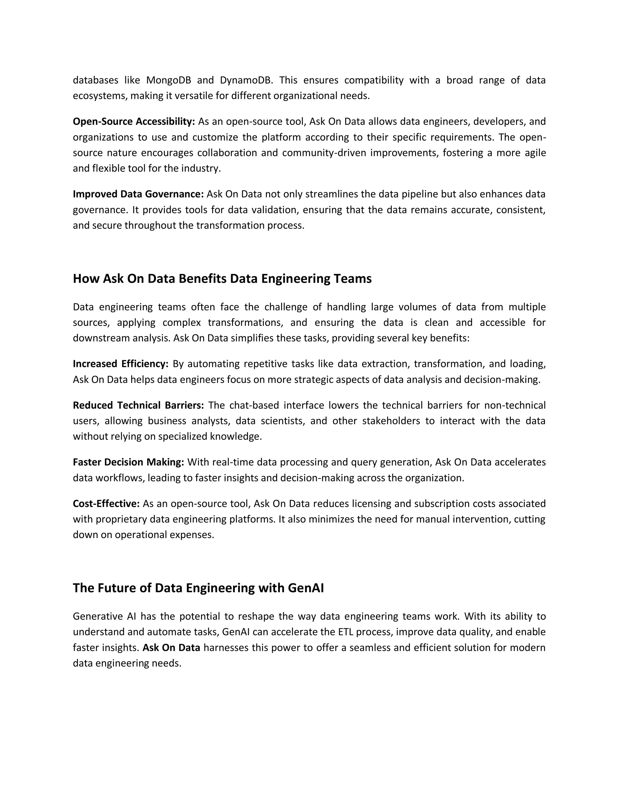 Unlocking The Future Of Data Engineering With Open Source Genai Powered Tool Ask On Datapdf