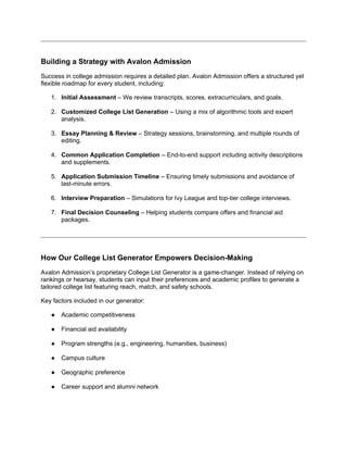 Unlocking the Gates to Elite Colleges: How Avalon Admission Empowers ...