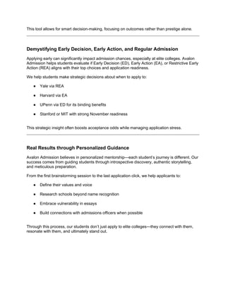 Unlocking the Gates to Elite Colleges: How Avalon Admission Empowers ...