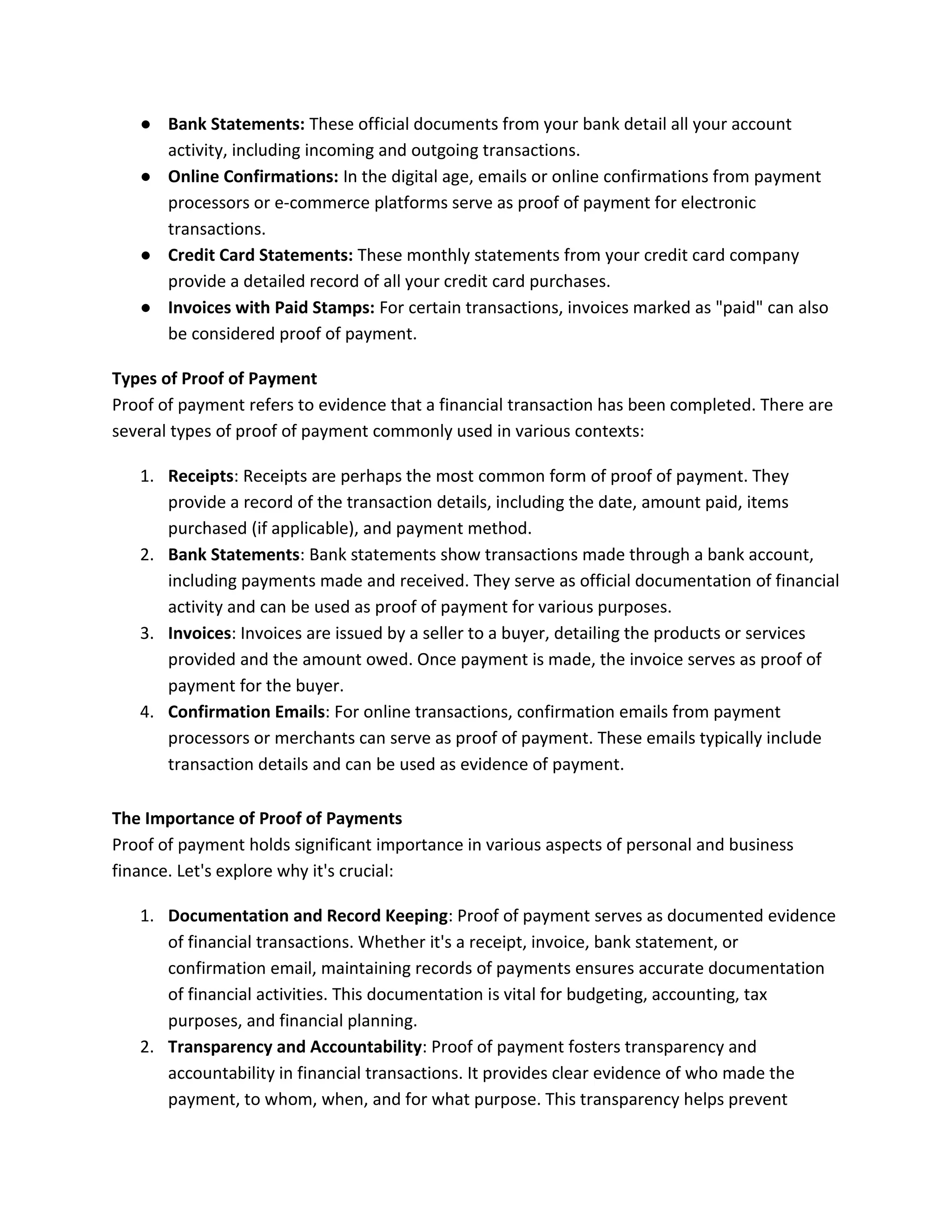 Unlocking The Guide to The Importance of Proof of Payments | PDF