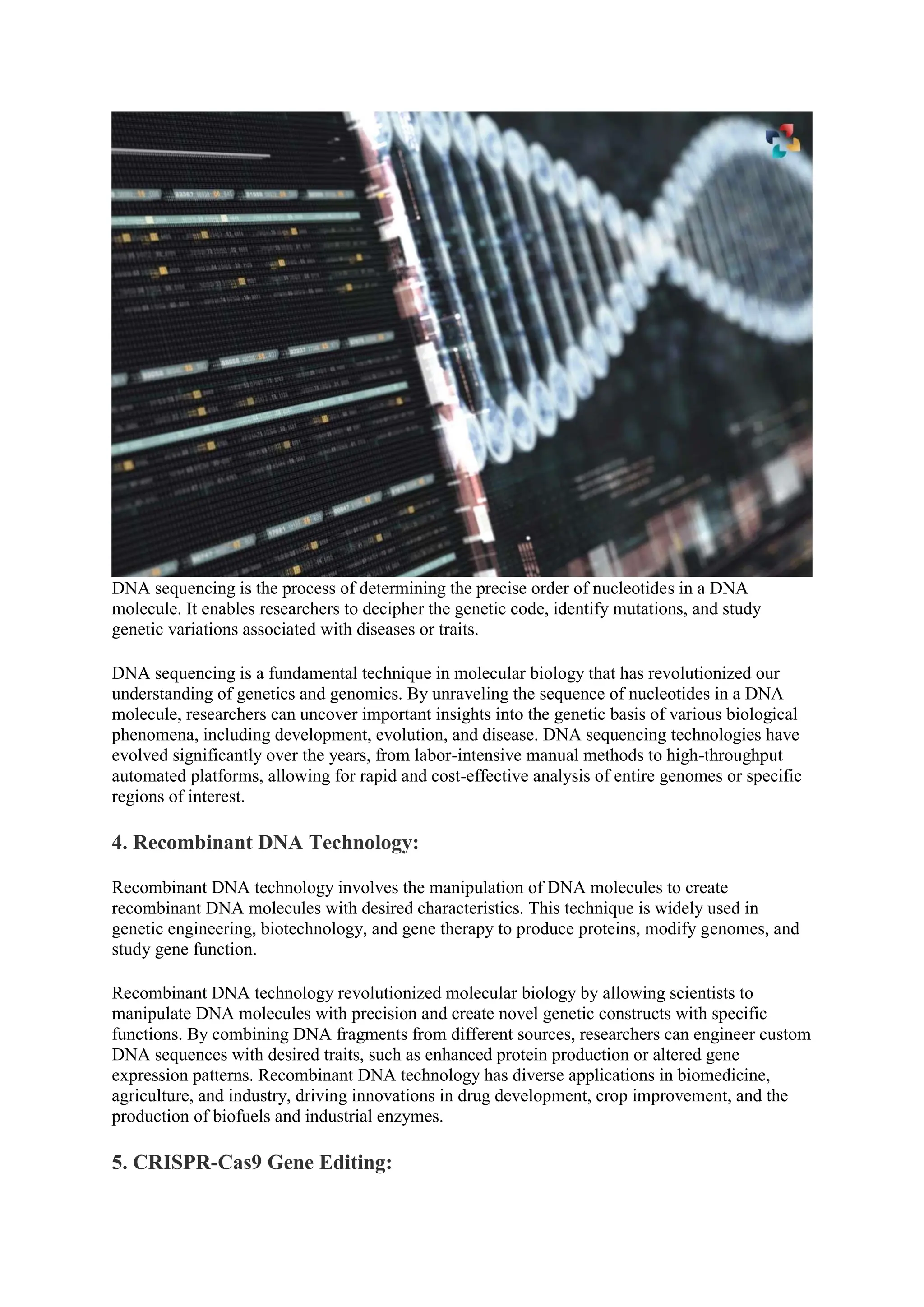 Understanding Molecular Biology With Techniques and Applications | The ...