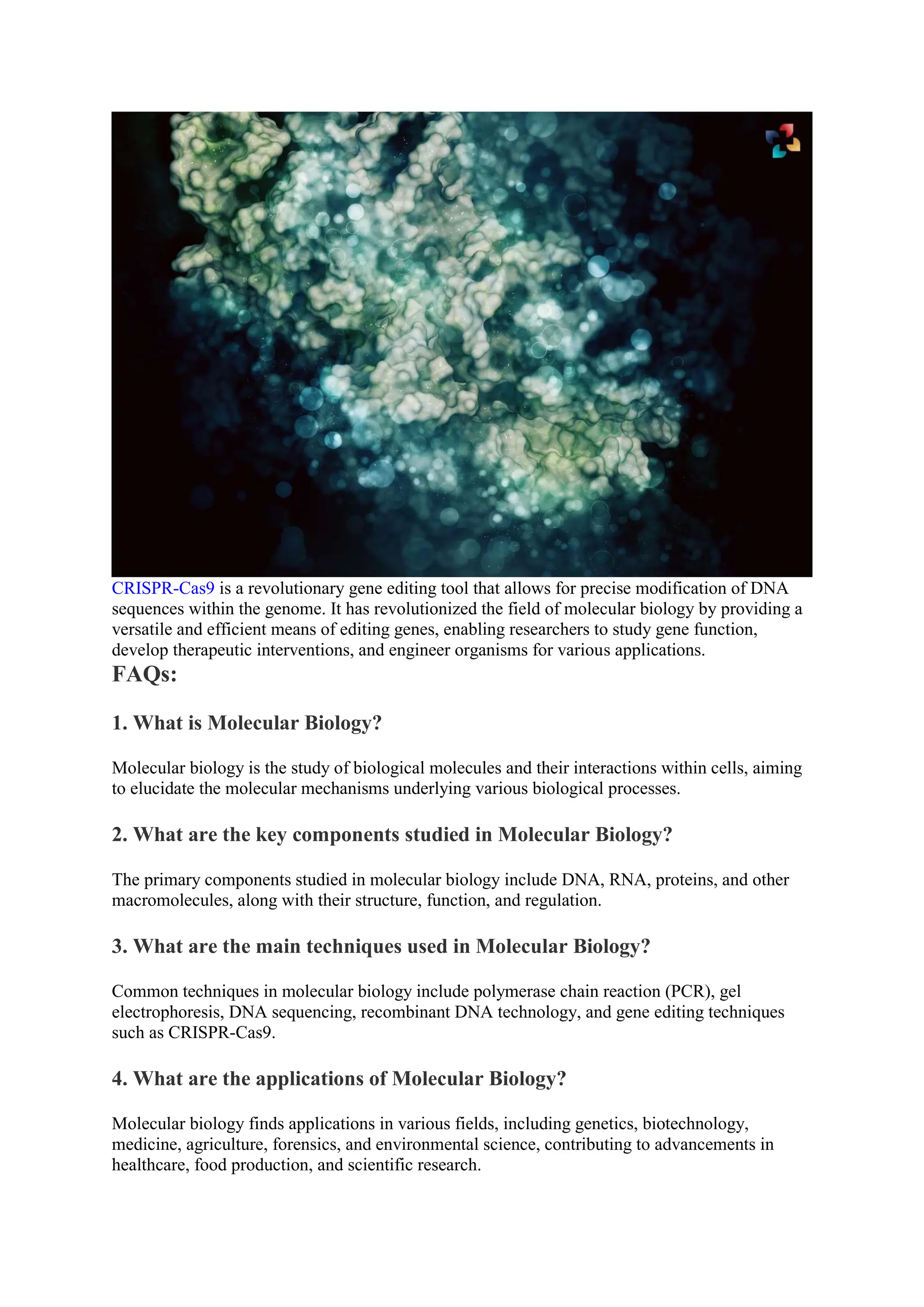 Understanding Molecular Biology With Techniques and Applications | The Lifesciences Magazine | PDF