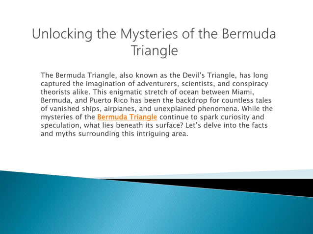 Unlocking the Mysteries of the Bermuda Triangle | PPT