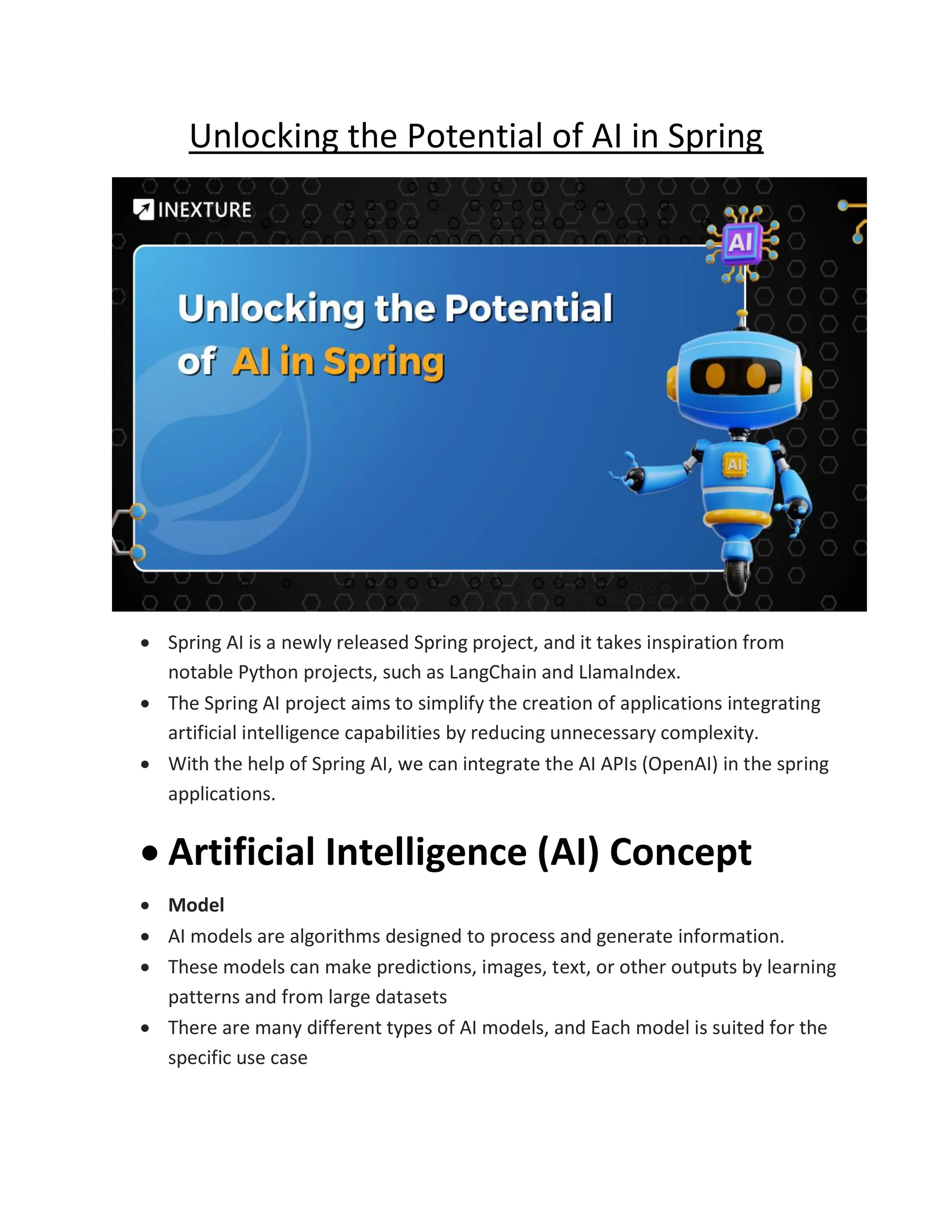 Unlocking the Potential of AI in Spring.pdf | Programming Languages | Computing