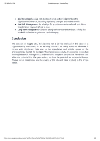 Unlocking the Potential of Crypto 30x- Risks and Rewards in the Cryptocurrency Rollercoaster ...