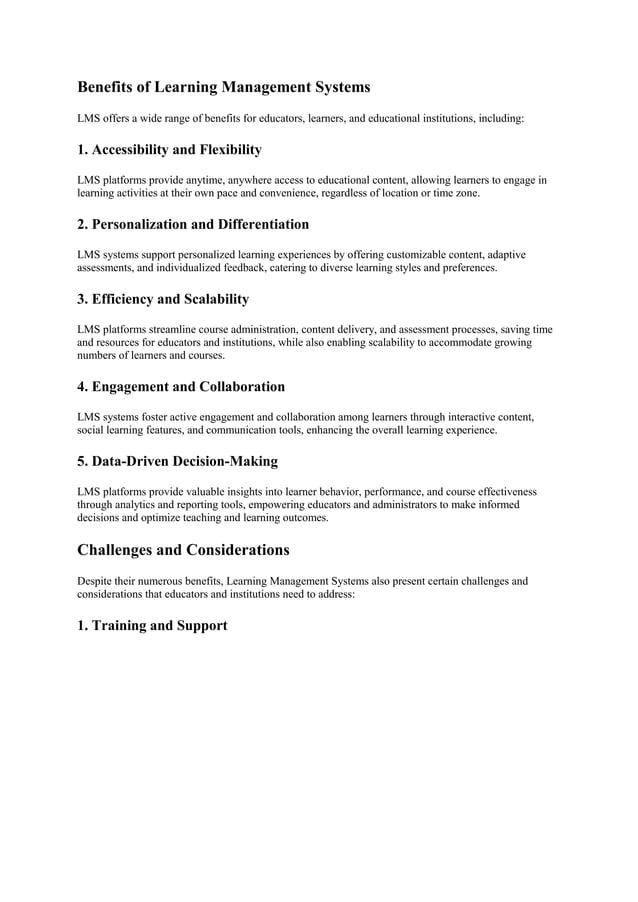 Unlocking the Potential of Learning Management Systems (LMS) in Education | PDF