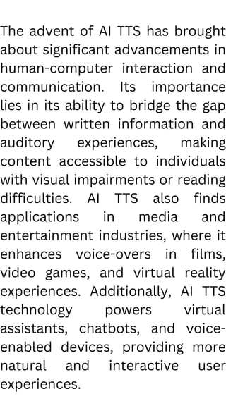 Unlocking the Power of AI Text-to-Speech | PDF | Digital Audio ...
