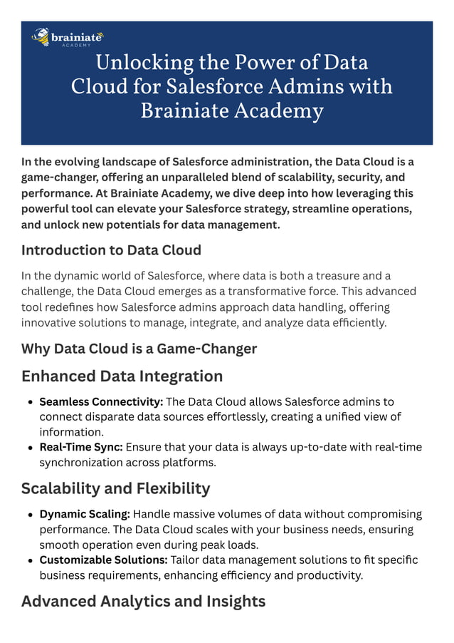 Unlocking The Power Of Data Cloud For Salesforce Admins With Brainiate