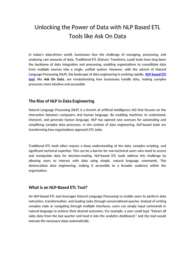 Unlocking the Power of Data with NLP Based ETL Tools like Ask On Data.docx