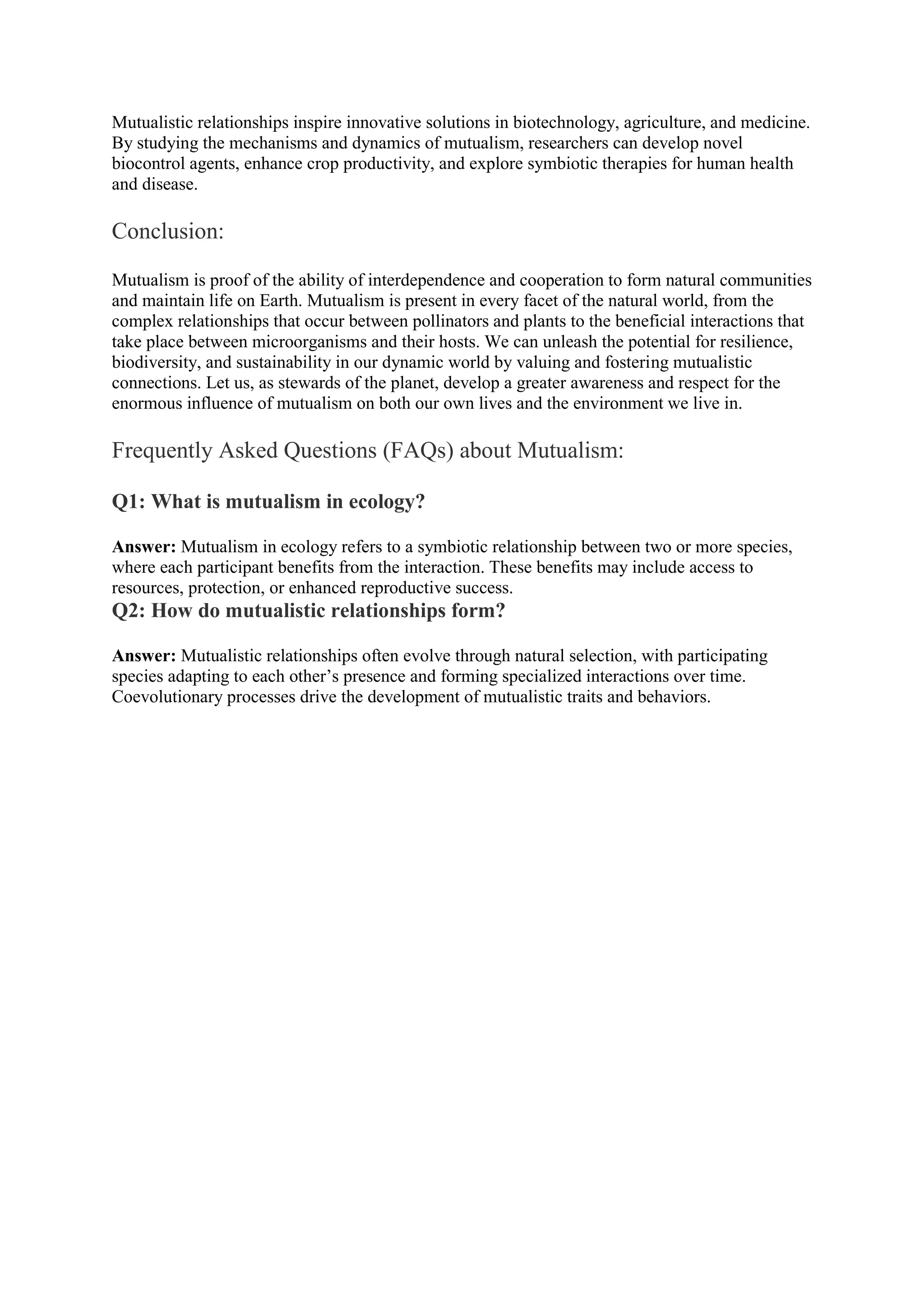 Mutualism: Meaning, Characteristics and Mechanisms | The Lifesciences ...