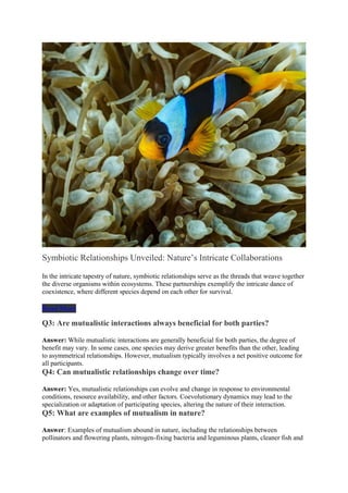 Mutualism: Meaning, Characteristics and Mechanisms | The Lifesciences ...