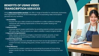 Unlocking the Power of Video Transcription Services | PPT