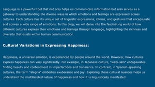 Unlocking the Secret Language of Emotions: A Cultural Journey through ...