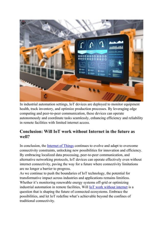 Unlocking the Secrets: How Does IoT Work Without Internet? | CIO Women Magazine | PDF