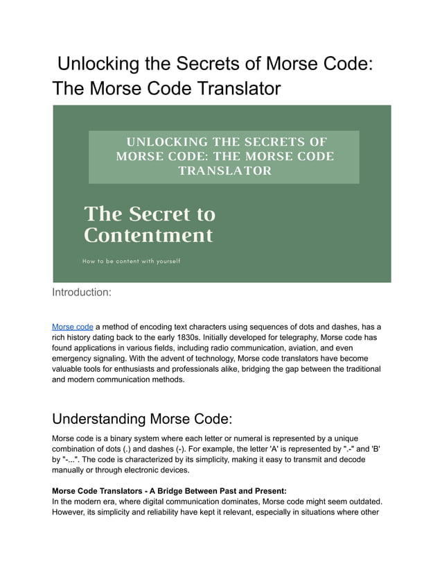 Unlocking the Secrets of Morse Code_ The Morse Code Translator.pdf