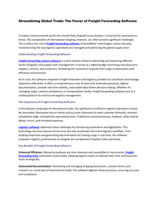 Best Freight Forwarding Software | DOCX