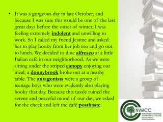 Unlocking the world of words context clues and word parts | PPT ...