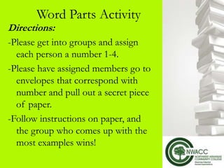 Unlocking the world of words context clues and word parts | PPT ...