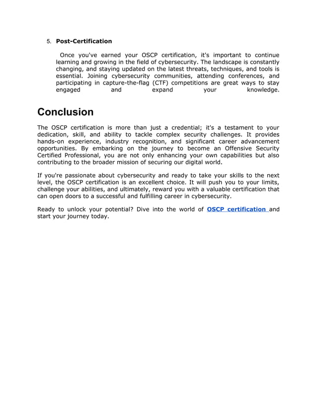 Unlocking Your Cybersecurity Potential With Oscp Certification 1 Docx