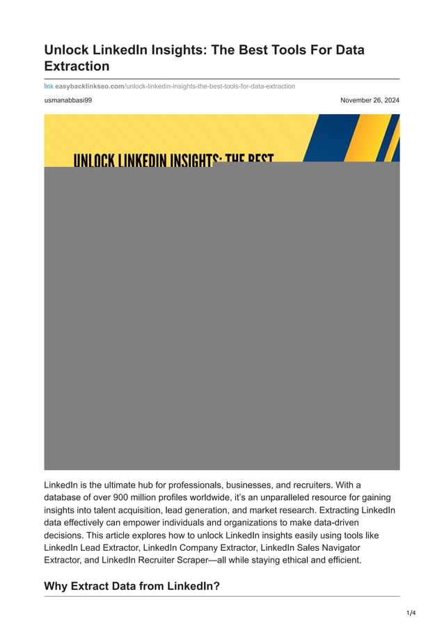 Unlock LinkedIn Insights The Best Tools For Data Extraction.pdf