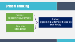 Unlock the Mystery of Critical Thinking | PPSX | Educational Assessment ...