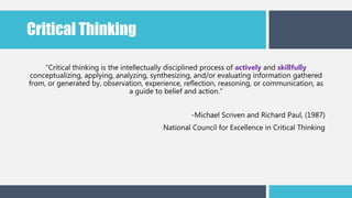 Unlock the Mystery of Critical Thinking | PPSX | Educational Assessment ...