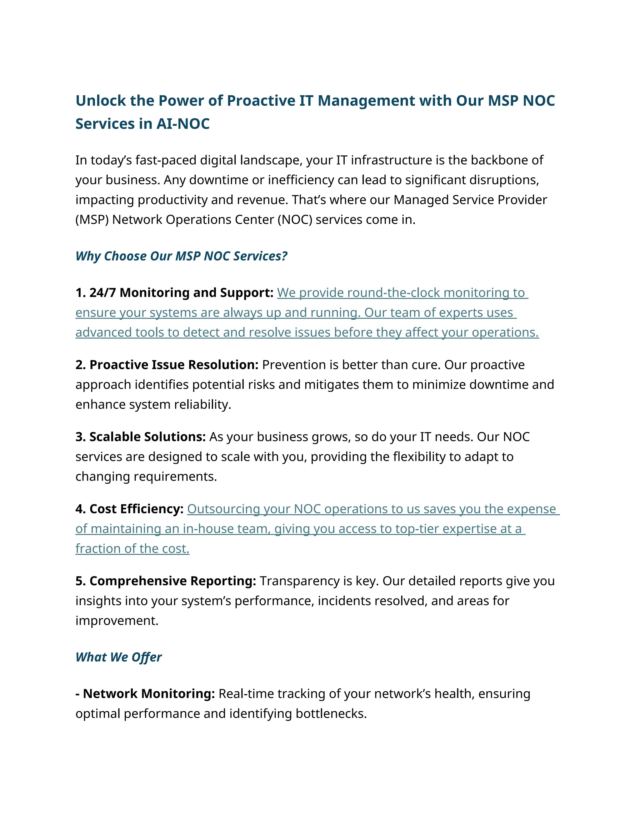 Unlock the Power of Proactive IT Management with Our MSP NOC Services in AI-NOC (1).docx