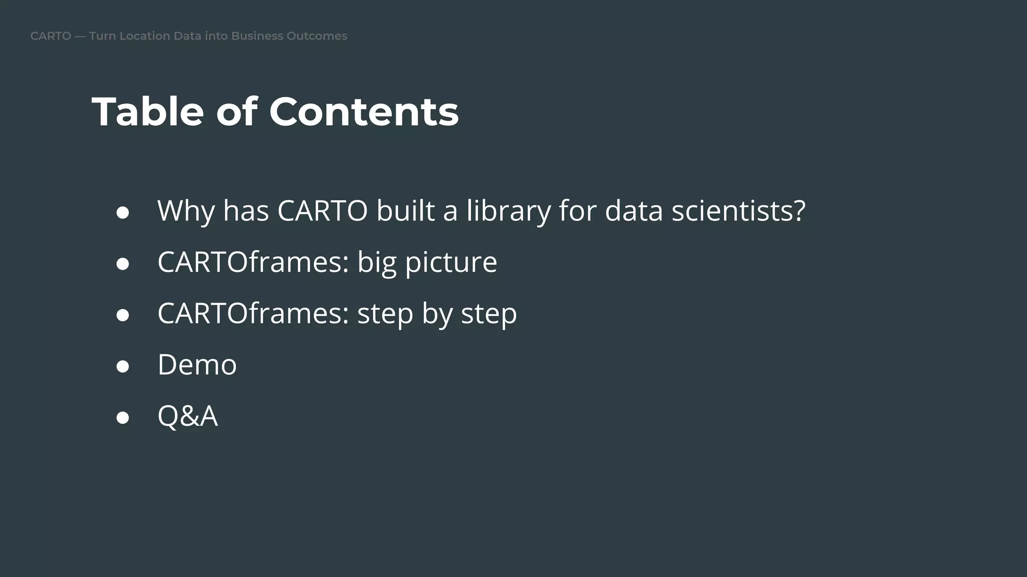 Unlock the power of spatial analysis using CARTO and python [CARTOframes] | PDF
