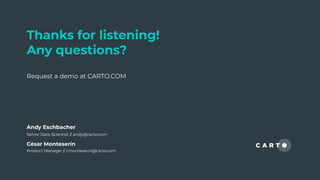 Unlock the power of spatial analysis using CARTO and python [CARTOframes] | PDF