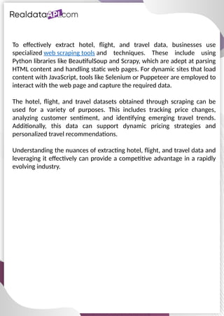 Unlock Travel Insights - Scrape Hotel, Flight, and Travel Data.pptx