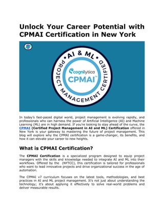 Unlock Your Career Potential with CPMAI Certification in New York.docx