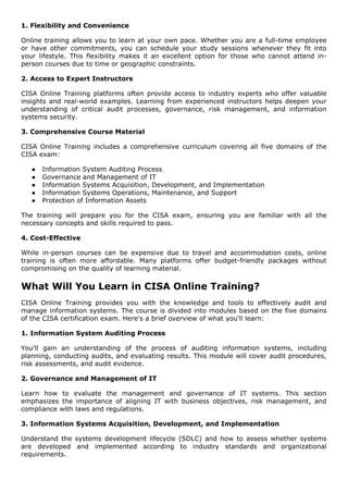 Unlock Your Career with CISA Online Training_ A Complete Guide.docx