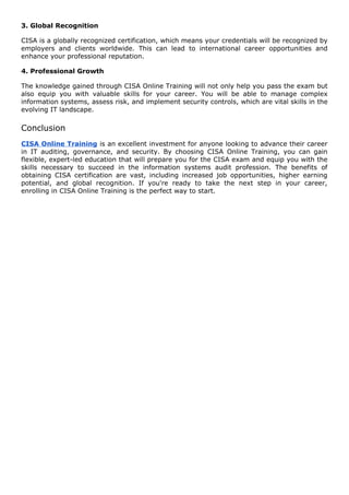 Unlock Your Career with CISA Online Training_ A Complete Guide.docx